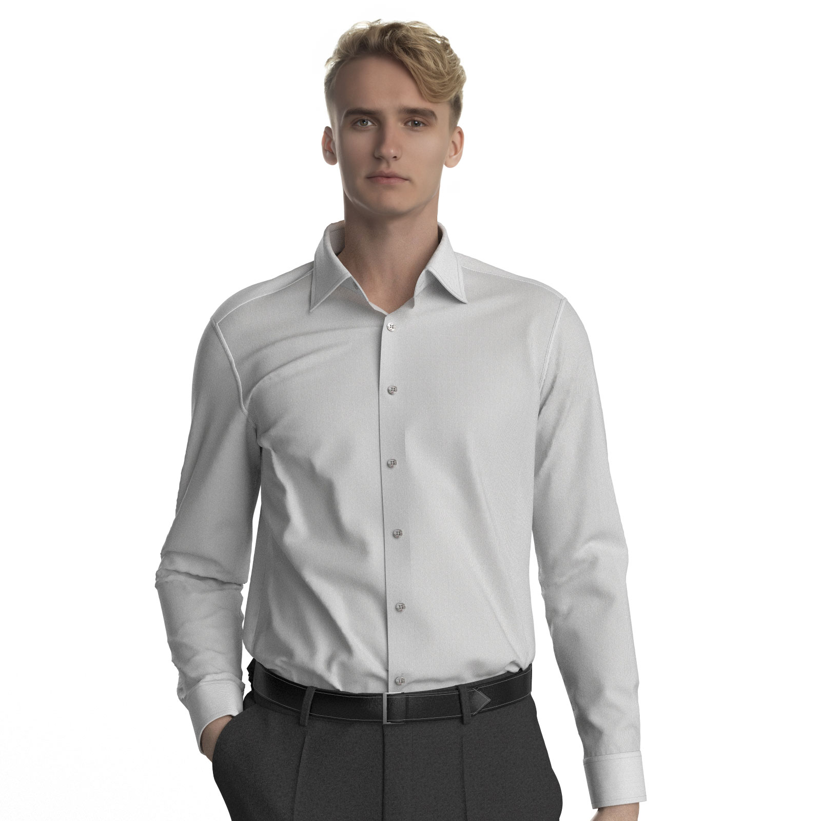 オーダーシャツBASIC TC ホワイト ピケ&ドビー ドット (Y-100143)｜FIRST EXPERIENCE